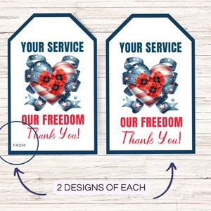 Veterans Day Gift Tag, Veterans Day Party Tags, Patriotic Gift Tag ...