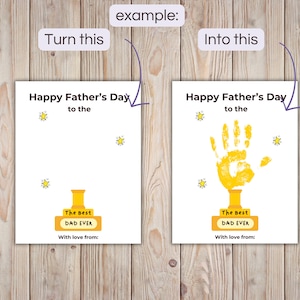 Father's Day Handprint Craft Printable Art Bundle Happy Fathers Day ...