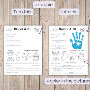 Father's Day Handprint Craft Printable Art Bundle Happy Fathers Day ...