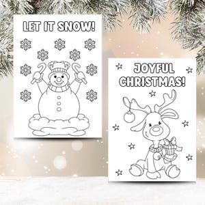 Christmas Coloring Cards for Kids Winter Holiday Coloring Cards ...