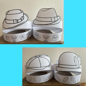 Derby Party Coloring Paper Hats for Boys Printable Derby Horse Race ...