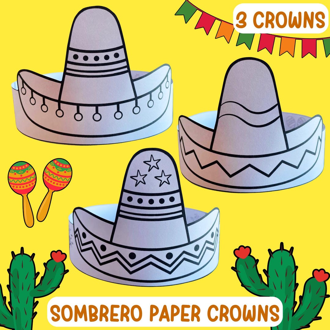 Sombrero Hispanic Heritage Month Paper Crown Craft Activity for Kids ...