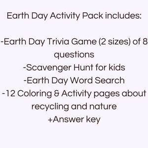 Earth Day Activity Pack for Kids Printable Earth Day Coloring Zero ...