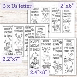 Christmas Coloring Bookmarks, Printable Bookmarks for Kids, Winter ...