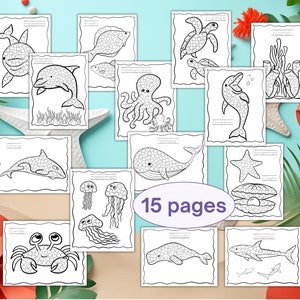 Printable Sea Animal Dot Marker Coloring Pages for Kids Sea Life Dot ...
