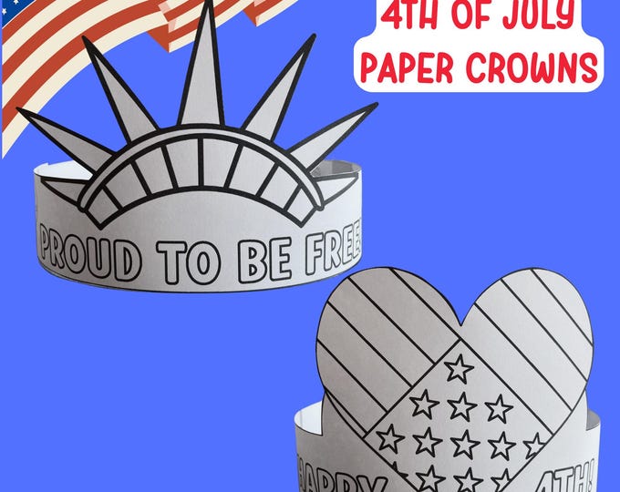 Statue of Liberty Paper Crown Printable Kids Craft Birthday Activity ...