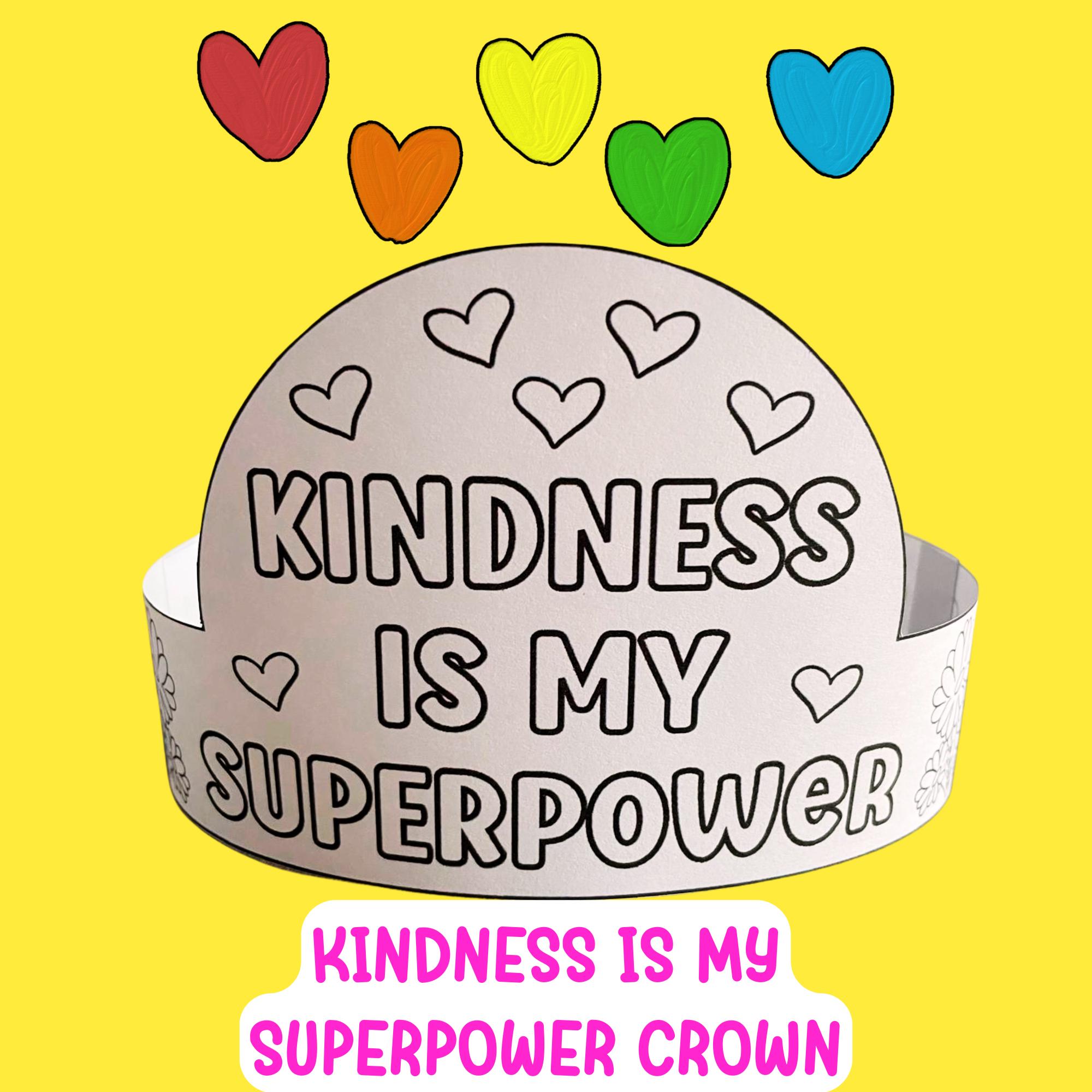 World Kindness Day Paper Crown Coloring Craft Activity for Kids ...