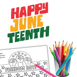 Juneteenth Coloring Crown Paper Craft Activity for Kids, Juneteenth ...
