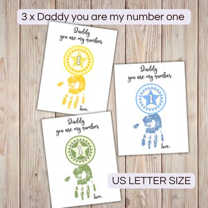 Father's Day Handprint Craft Printable Art Bundle Happy Fathers Day ...