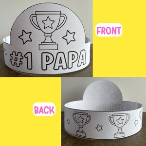 Grandparents Day Crown Coloring Craft Activity, Father's Day Grandpa ...