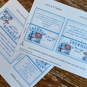 Snowman Soup Treat Bag Topper Printable Gift Labels, Hot Chocolate Tag ...