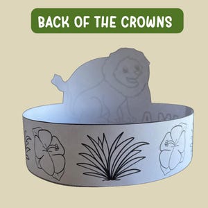 Safari Animals Coloring Paper Crowns Printable Zoo Animal Paper Hats ...