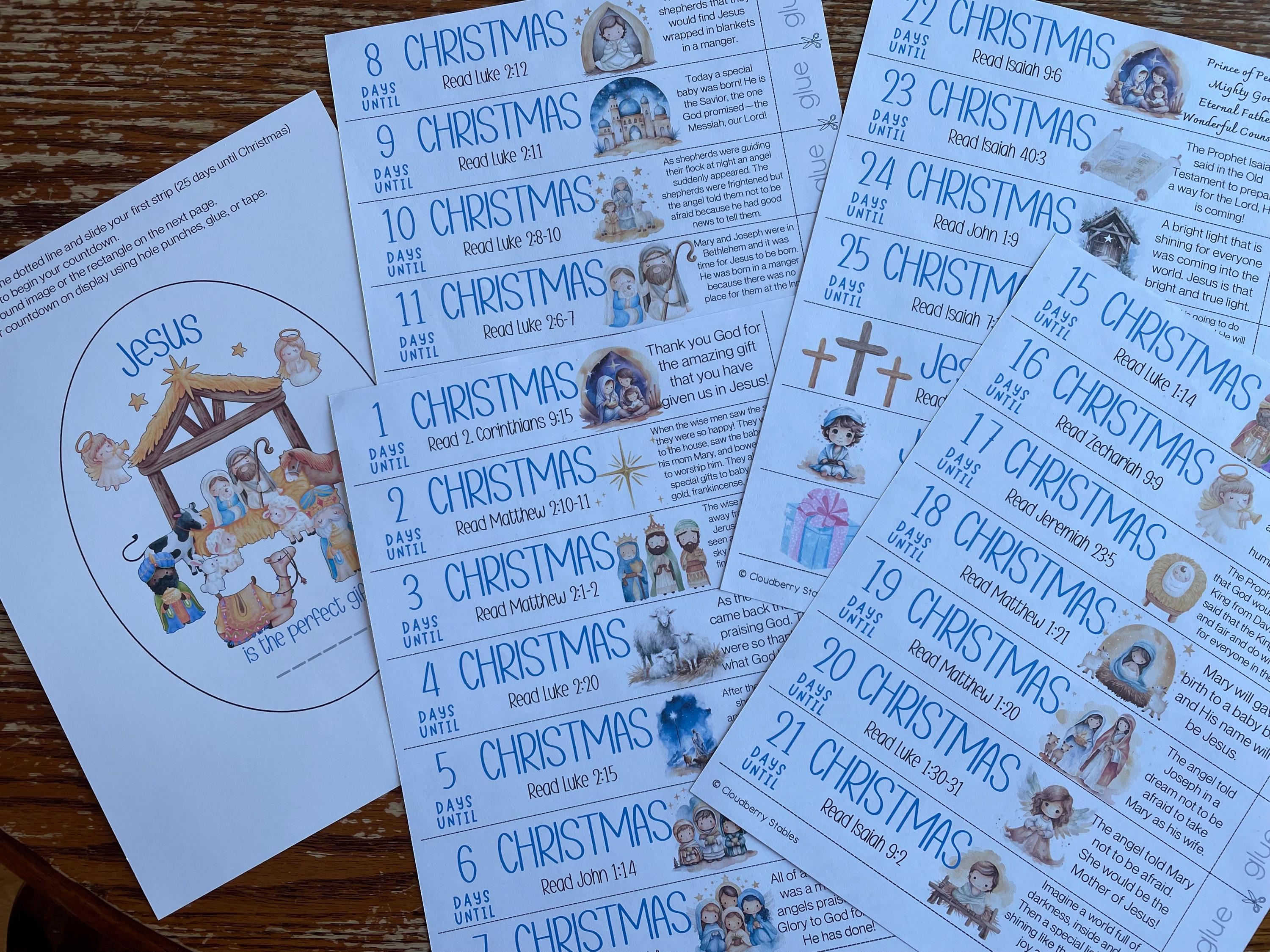 Nativity Countdown Paper Chain Holiday Craft Printable Advent Calendar ...