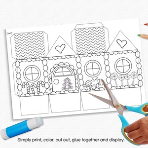 Gingerbread Paper House Template Printable Gingerbread House Coloring ...
