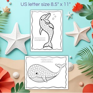 Printable Sea Animal Dot Marker Coloring Pages for Kids Sea Life Dot ...