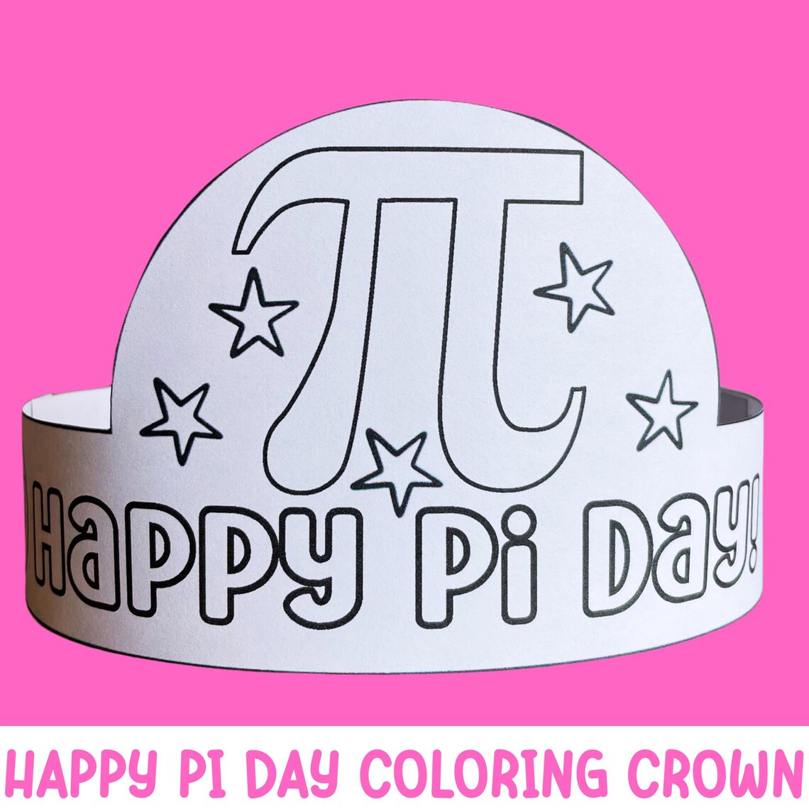 Pi Day Coloring Paper Crown Craft, Pi Day Headband Craft, Pi Day Party ...