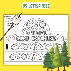 Camping Crafts for Kids Camping Paper Crown Craft Activity, Printable ...