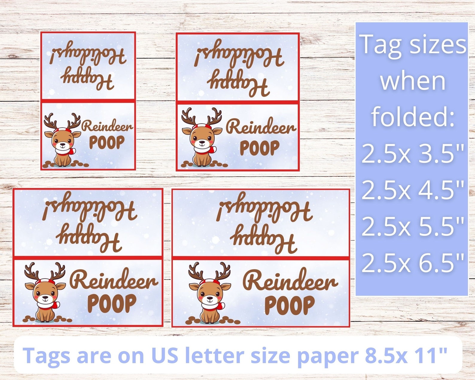 Reindeer Poop Christmas Treat Bag Topper Printable, Funny Christmas ...