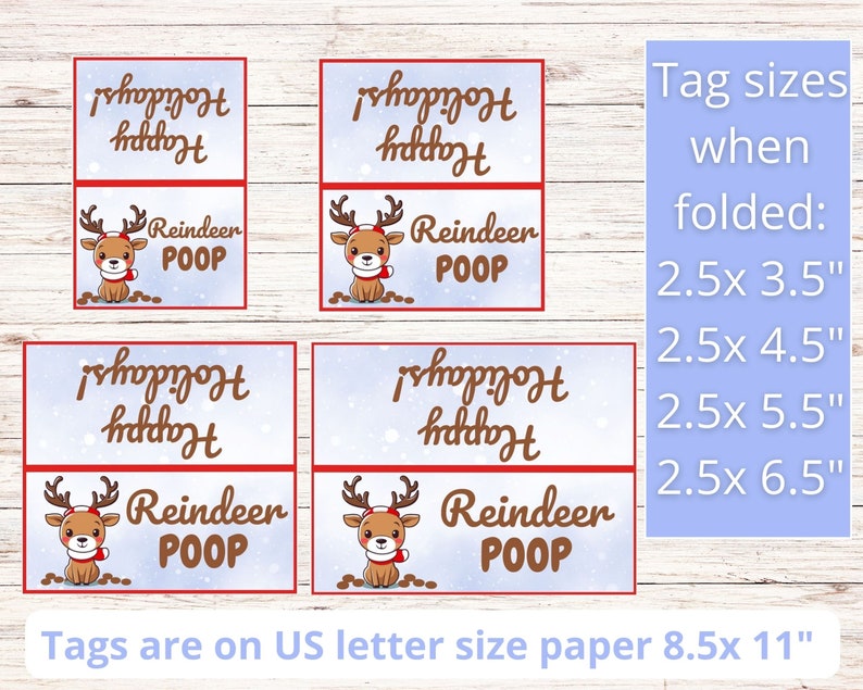 Reindeer Poop Christmas Treat Bag Topper Printable, Funny Christmas ...