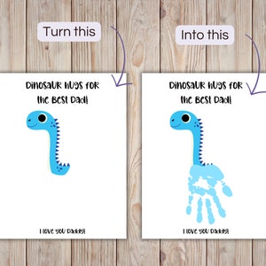 Father's Day Handprint Craft Printable Dinosaurs Happy Father's Day ...