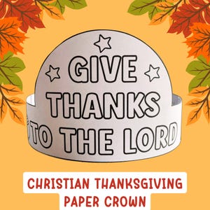 Thanksgiving Coloring Crown for Kids, Printable Christian Fall Hat ...