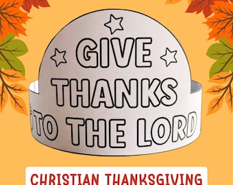 Thanksgiving Coloring Crown Craft for Kids, Printable Fall Hat Template ...
