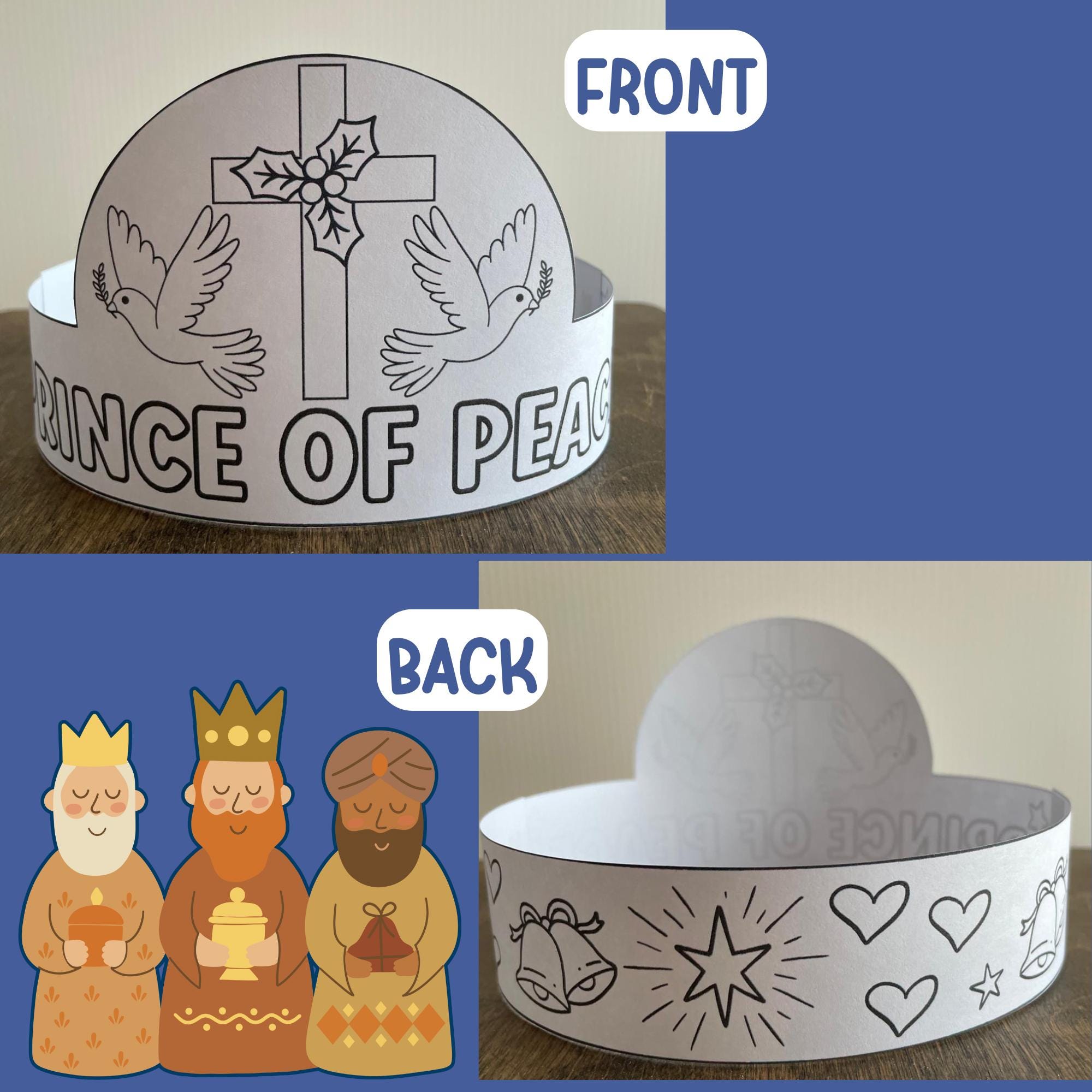 Christian Christmas Coloring Page Paper Crown Holiday Craft Printable ...