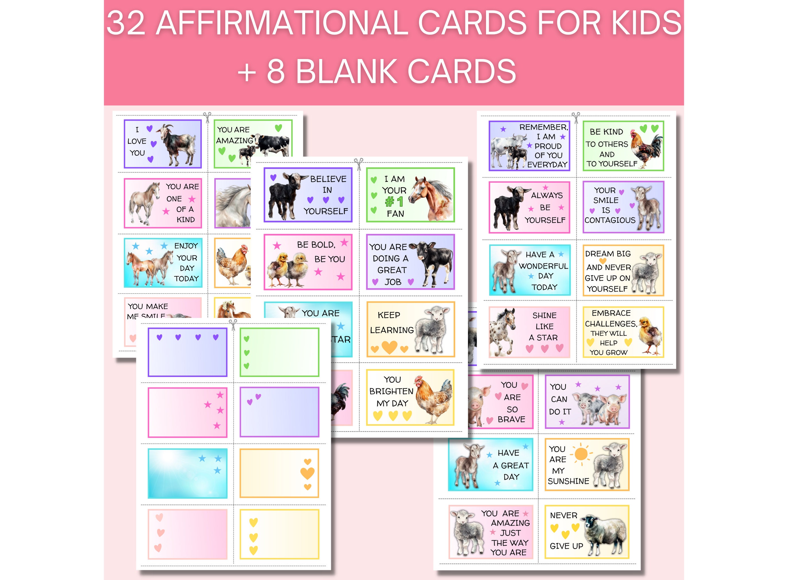 Printable Lunchbox Notes for Kids Farm Animal Lunch Box - Etsy