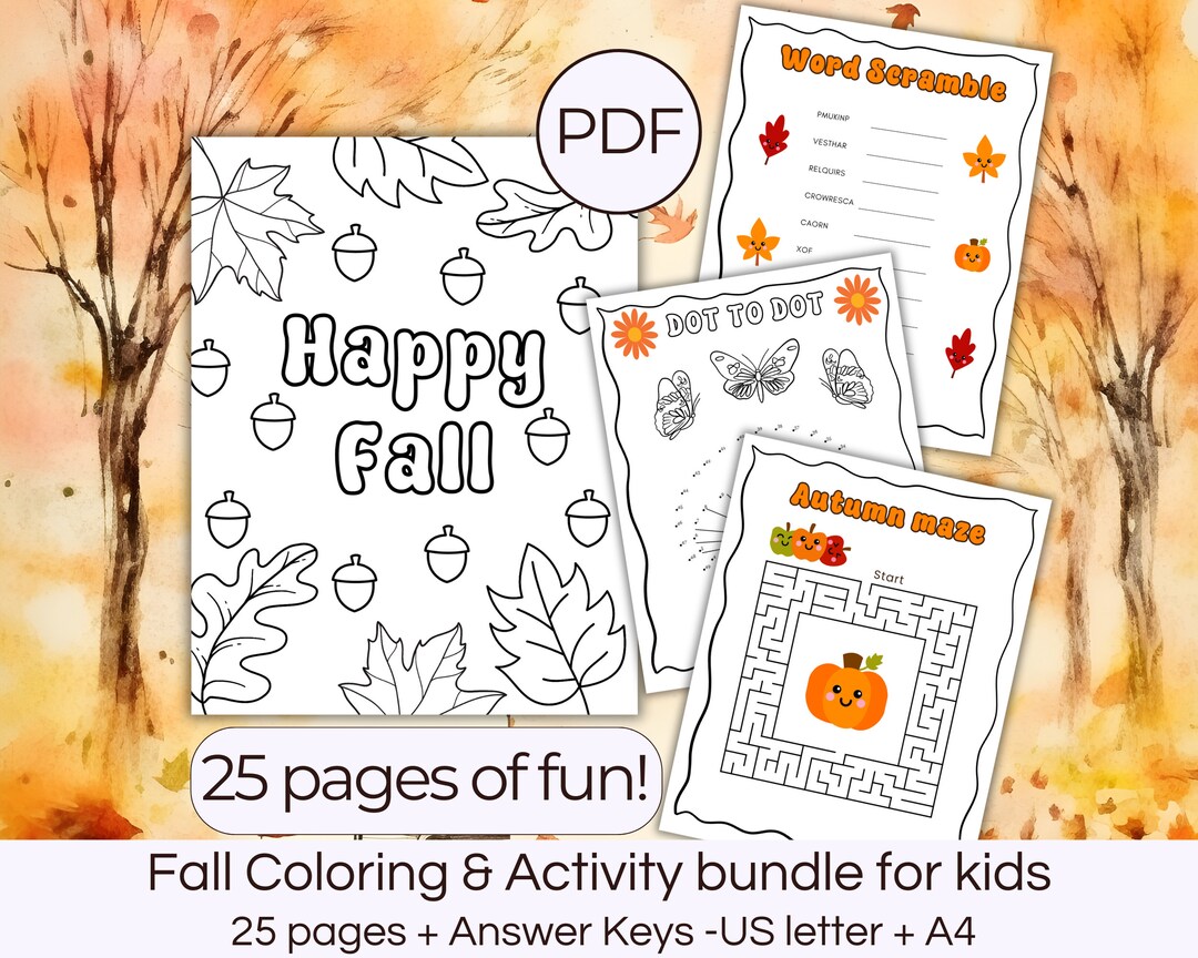 Fall Coloring Pages & Activities for Kids, Preschool Worksheets ...