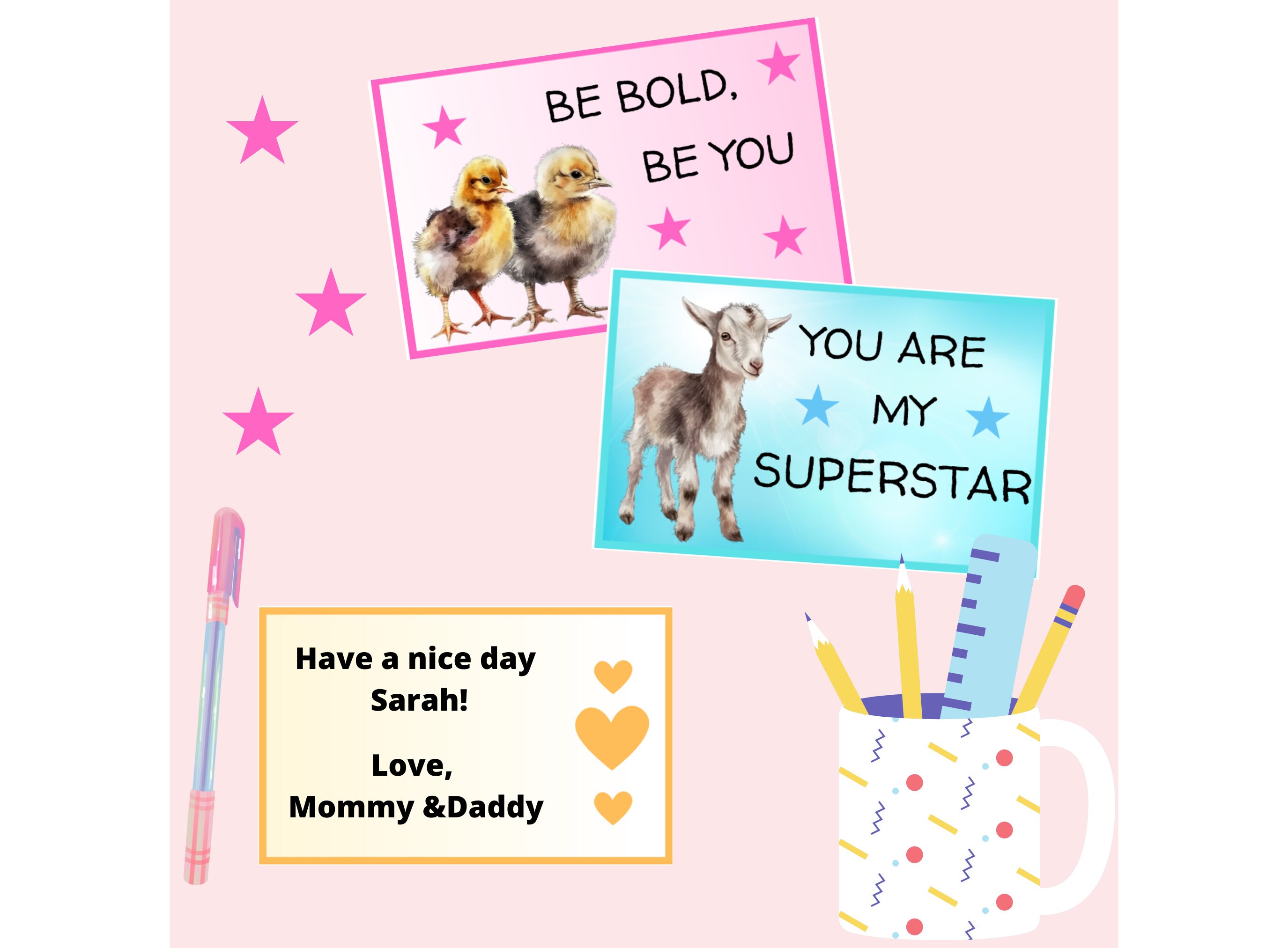 Printable Lunchbox Notes for Kids Farm Animal Lunch Box - Etsy