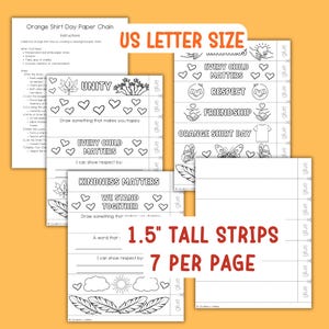 Orange Shirt Day Coloring Paper Chain for Kids, Kindness Classroom ...