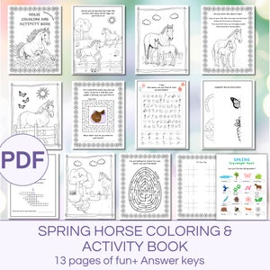 Horse Coloring Pages & Horse Activity Book for Kids, Horse Camp ...