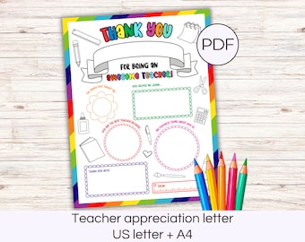 All About My Teacher End of School Year Teacher Appreciation Gift ...