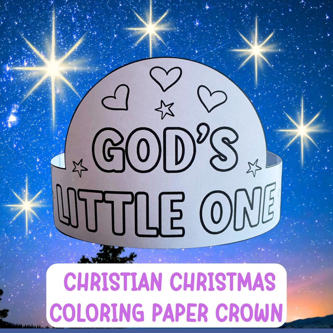 Christian Christmas Coloring Page Paper Crown Holiday Craft Printable ...