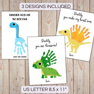 Father's Day Handprint Craft Printable Dinosaurs Happy Father's Day ...
