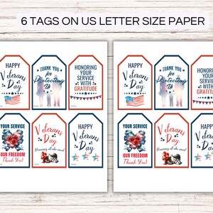 Veterans Day Gift Tag, Veterans Day Party Tags, Patriotic Gift Tag ...