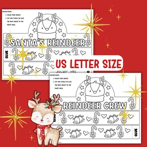 Christmas Coloring Paper Crown Craft Activity Preschool Kindergarten ...