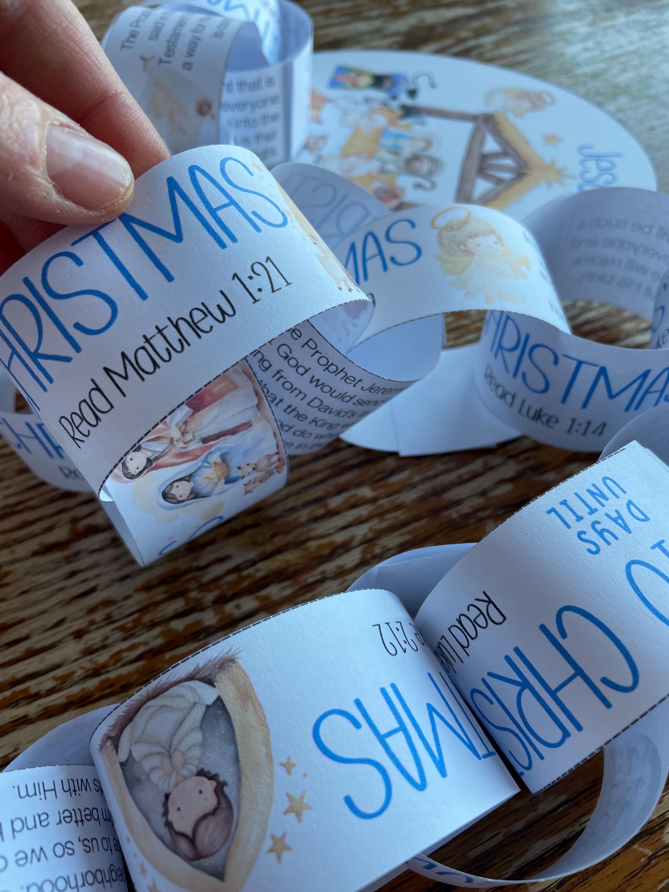 Nativity Countdown Paper Chain Holiday Craft Printable Advent Calendar ...
