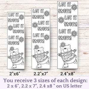 Christmas Coloring Bookmarks, Printable Bookmarks for Kids, Winter ...