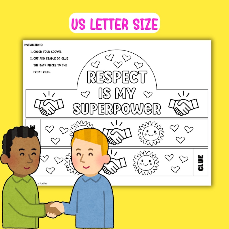Respect is My Superpower Coloring Craft for Kids, World Kindness Day ...