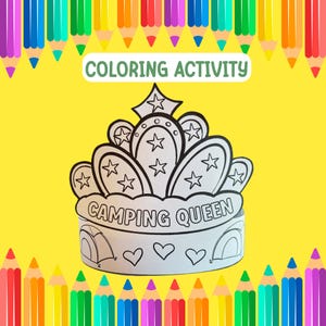 Camping Crafts for Kids Camp Paper Crown Craft Activity, Printable ...