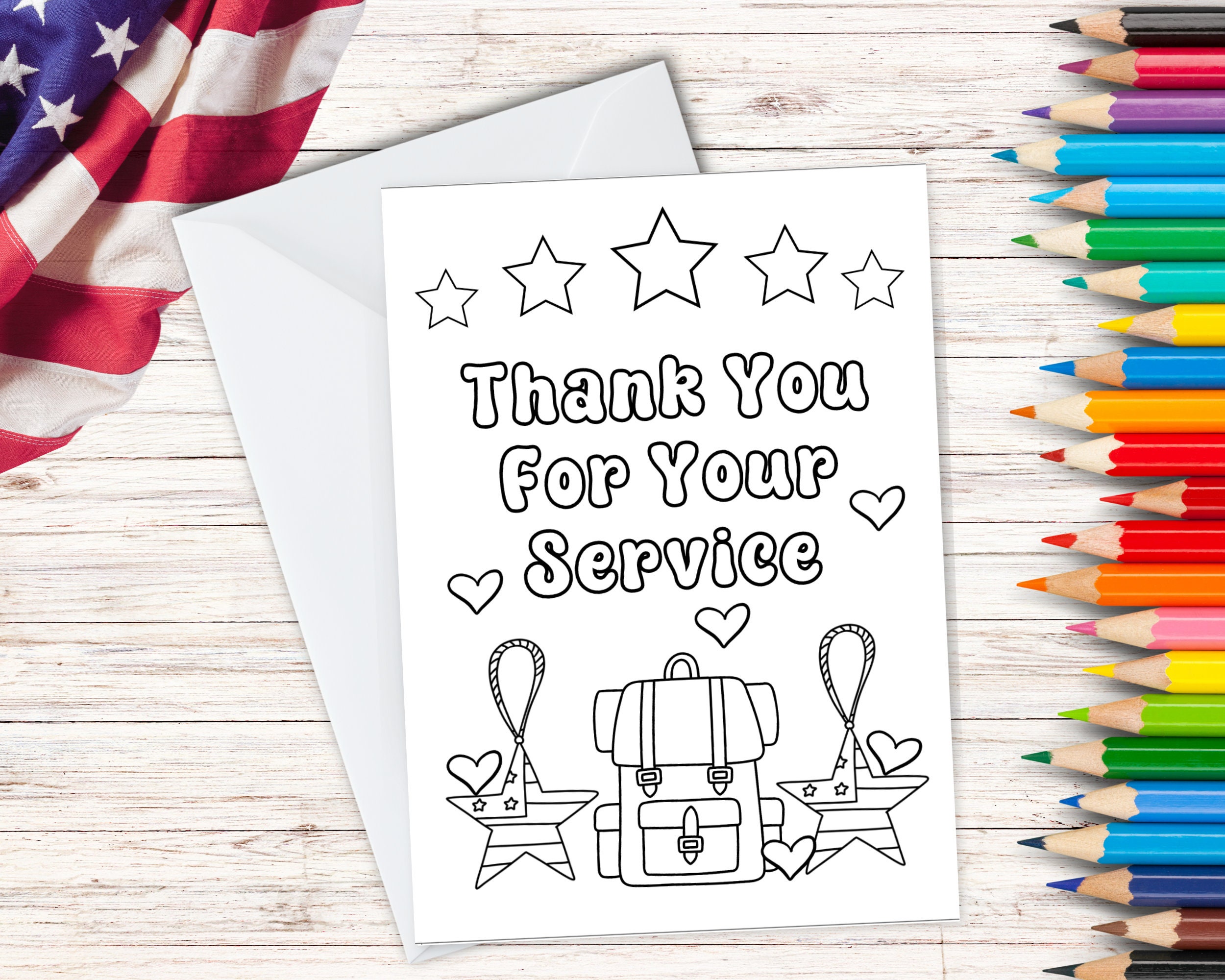Veterans Day Coloring Cards for Kids Veterans Day Thank You Cards ...