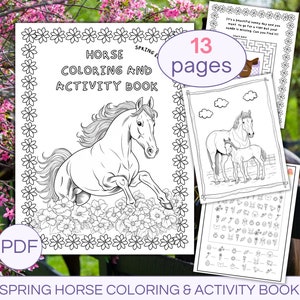 Horse Coloring Pages & Horse Activity Book for Kids, Horse Camp ...
