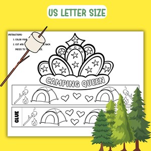 Camping Crafts for Kids Camp Paper Crown Craft Activity, Printable ...