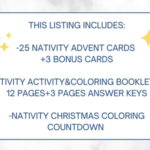 Printable Nativity Advent Bundle of Advent Cards, Nativity Activity ...