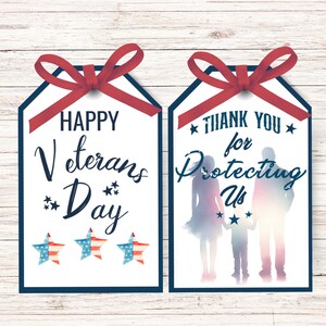 Veterans Day Gift Tag, Veterans Day Party Tags, Patriotic Gift Tag ...