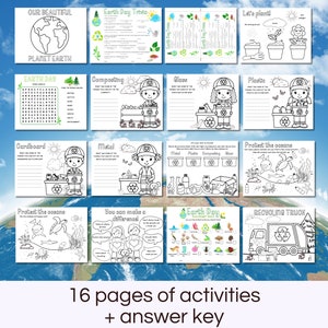 Earth Day Activity Pack for Kids Printable Earth Day Coloring Zero ...
