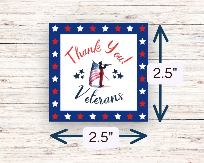 Veterans Day Gift Tag, Veterans Day Party Favor Patriotic Gift Tag ...