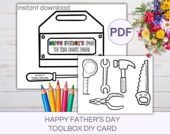 Father's Day Tool Box Card All About My Dad Gift for Dad Printable ...