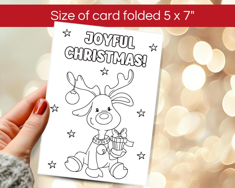 Christmas Coloring Cards for Kids Winter Holiday Coloring Cards ...